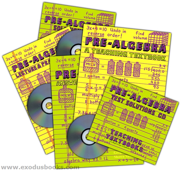 Teaching Textbooks Pre Algebra Complete Set old Exodus Books Teaching Textbooks Pre Algebra Complete Set old Exodus Books