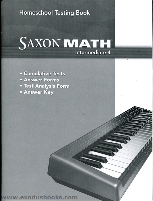 Saxon Math Intermediate 4 - Testing Book - Exodus Books