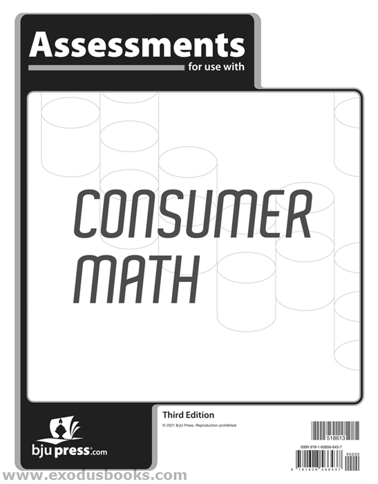Consumer Math - Assessments - Exodus Books