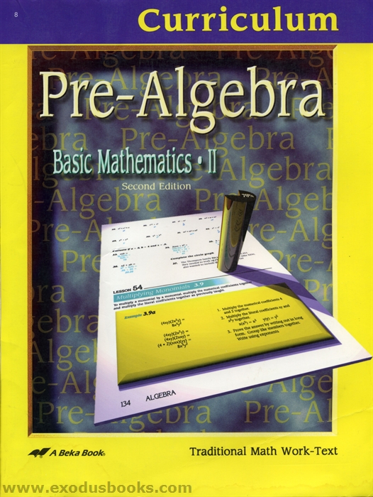 Pre-Algebra - Curriculum (really old) - Exodus Books